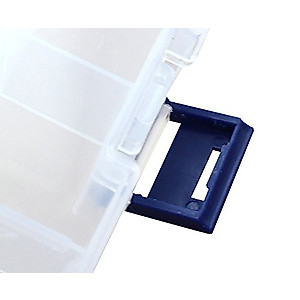 UPSTORE 8 Grids Transparent Plastic Jewelry Accessories Portable Storage Box Crafts Organizer Holder with Adjustable Dividers (Small)