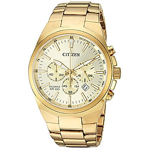 Citizen Quartz Mens Watch, Stainless Steel, Classic, Gold-Tone (Model: AN8172-53P)