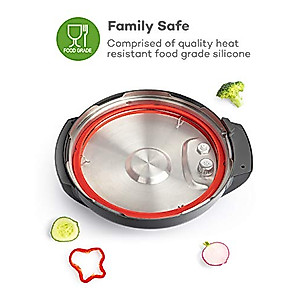 Goldlion Sealing Ring Compatible with Ninja Foodi 5 Quart 6.5 Quart and 8 Quart Silicone Gasket Accessories Rubber Sealer Replacement for Pressure Cooker and Air Fryer, Pack of 3