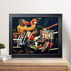sufenvera Signed Mike Tyson Boxing Fan Photo Gifts 10x8 Inch,Mike Tyson Memorabilia Film Picture Framed Poster Decor