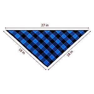 Ptzizi Funny Blue Plaid Happy Birthday Dad Dog Printed Triangle Bandana, Small Medium Large Boy Pet Dog Birthday Party Scarf Bib Accessories for Pet Dog Lovers Gift