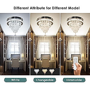 FRIXCHUR 11.8" Mini Chandelier Modern Crystal Chandeliers LED Crystal Ceiling Light Flush Mount Ceiling Lighting Fixture for Bedrooms Dinning Room Hallway (Dimmable)