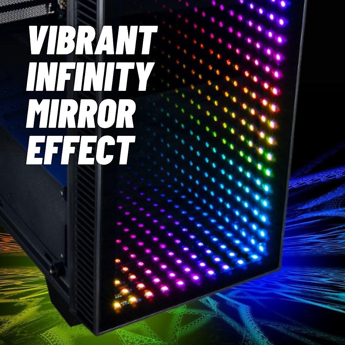 Empowered PC Continuum Micro 26L mATX Mid Tower Gaming Desktop Computer Case with 6 ARGB 600-2000rpm PWM Fans Pre-Installed, Dual Mode (3p Mobo + Remote) Control & ATX PSU & 347x166x89mm GPU Clearance