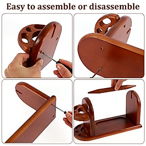 PieJoFpy Wooden Yarn Ball Holder Knitting Crochet Yarn Rack Stand with Slots Horizontal Yarn Spinner Stable Yarn Ball Dispenser Wood Yarn Spinner Holder for Crochet and Knitting