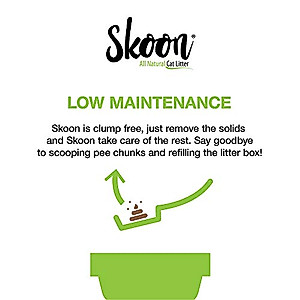 (1 Bag) Skoon All-Natural Fine Grain Cat Litter, Unscented & Safe for Kittens. Light-Weight, Non-clumping, Low Maintenance. Absorbs & Seals Liquids for Best Odor Control. Self-Cleaning Box Compatible.