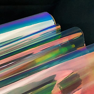 Giiffu Iridescent Film Cellophane Wrap Roll 34 In Wide X 50 Ft Long Gift Wrapping Paper Roll for Basket, Gifts, Flower, Candy, Treats, Birthday Holiday Party DIY Arts Crafts Decoration