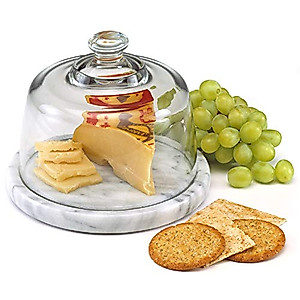 Norpro Glass Cheese Dome with Marble Base , Off-White