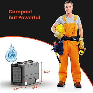 Abestorm Commercial Dehumidifiers with Pump, LGR 180 PPD Dehumidifier for Crawl Space, Basement, Large Space, Industrial Dehumidifier for Large Room or Warehouse