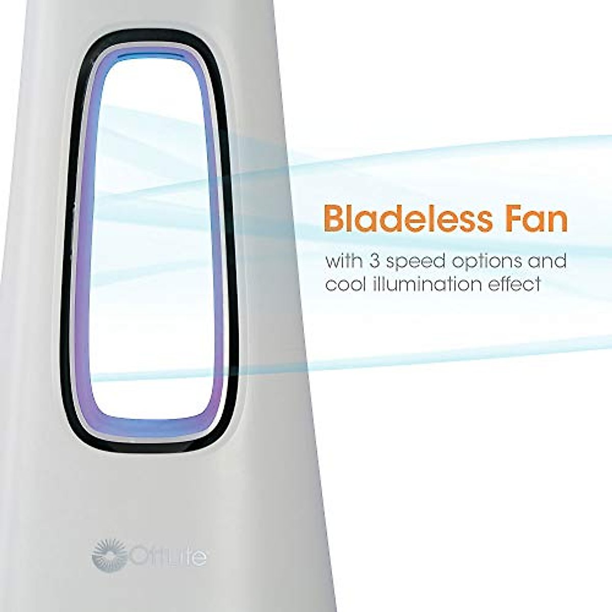 OttLite Cool Breeze LED Lamp with Bladeless Fan - 3 Speed Options & 5 Brightness Settings with Energy Efficient Natural Daylight LEDs - Desktop, Table or Nightstand Lamp for Studying or Reading