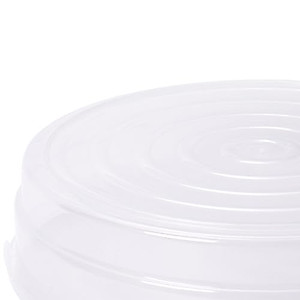 ATRDTO 1Pc 12 Inch Pie Carrier with Lid and Handle Pizza Slice Storage Container for Cheese Cake, Corn Pie, Fruit White Clear Visible (1)