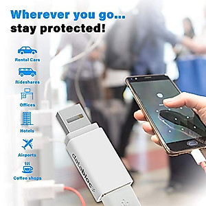 Databloc USB Data Blocker Adapter - Hacker Safe, Enhanced Data Protection - Easy Connection, Slim Profile - 2 Pack, White