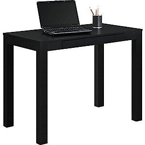 Ameriwood Home Parsons Desk with Drawer, Black & Parsons Desk with Drawer, White