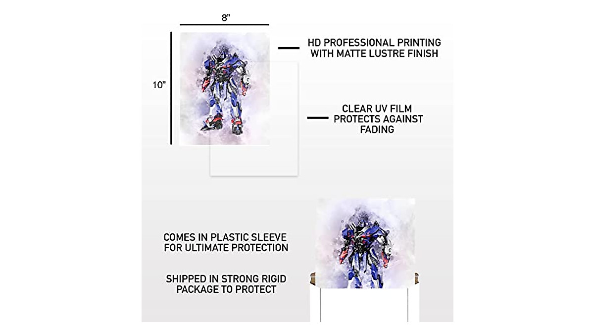 Transformers Wall Art Set - Vibrant 8x10 Movie Posters for Kids