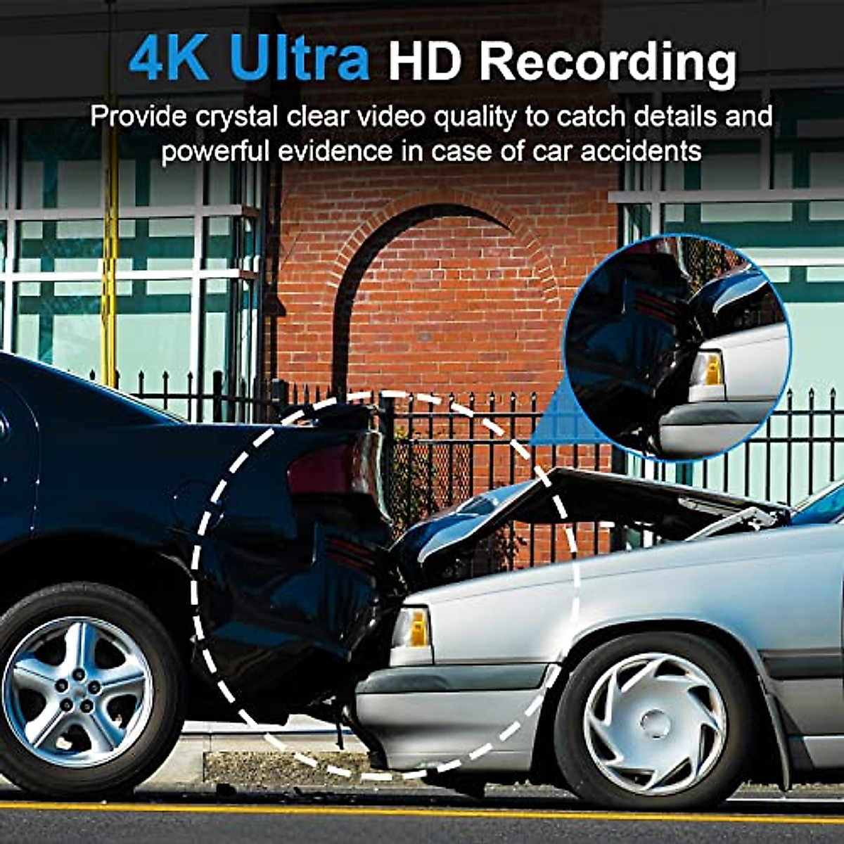 Pelsee P10 Pro 10" 4K Mirror Dash Cam, Rear View Mirror Camera Smart Driving Assistant w/ADAS and BSD, Night Vision Dash Cameras Front and Rear, Voice Control,Parking Monitoring,Free 32GB Memory Card