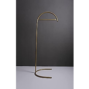 VEGAINDOOR Half Moon Metal Clothes Rack Strong Garment Rack, Industrial Clothing Rack,Heavy Duty Clothes Rack,Portable Clothing Rack Hanging Clothes Rack for Small Spaces and Rooms Gold