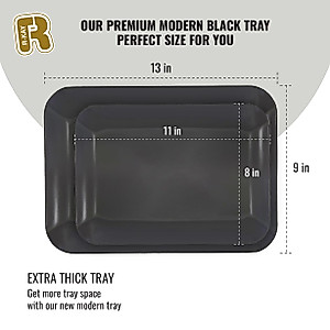 3 Pack Black Plastic Serving Tray for Party - Black Serving Tray 8 by 11 Inch - Dessert Trays for Food - Party Serving Trays for Entertaining - Premium Party Trays - Black Serving Platters
