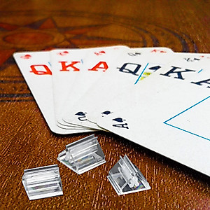 50 Pieces Game Card Stands Plastic Card Holder Clear Small Wedding Table Place Card Stand for Board Game Cards Table Signs Memos Pictures Photos DIY Party Favors