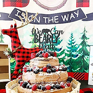Lumberjack Baby Shower Set Banner Buffalo Plaid Rustic Hunter Theme It's A Boy Camping Bear Baby Shower Cake Topper Decorations Supplies Lumberjack Gender Reveal Banner
