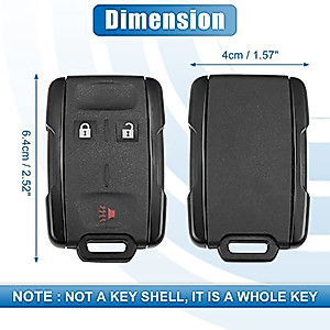 X AUTOHAUX 3 Button Keyless Entry Remote Control Replacement Key Fob Proximity Smart Fob M3N32337100 for GMC Canyon 2015-2021 315MHz