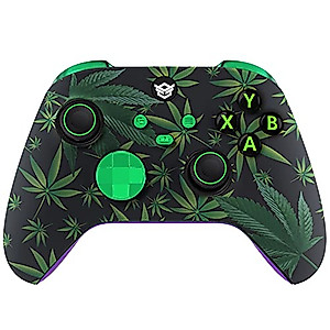 HEXGAMING ULTRA X Wireless Controller for Xbox Series X & S, for Xbox One, for Windows 7/8/10-4 Remappable Back Buttons - Adjustable Triggers - Interchangeable Thumbsticks - 6 Profiles - Green Weeds