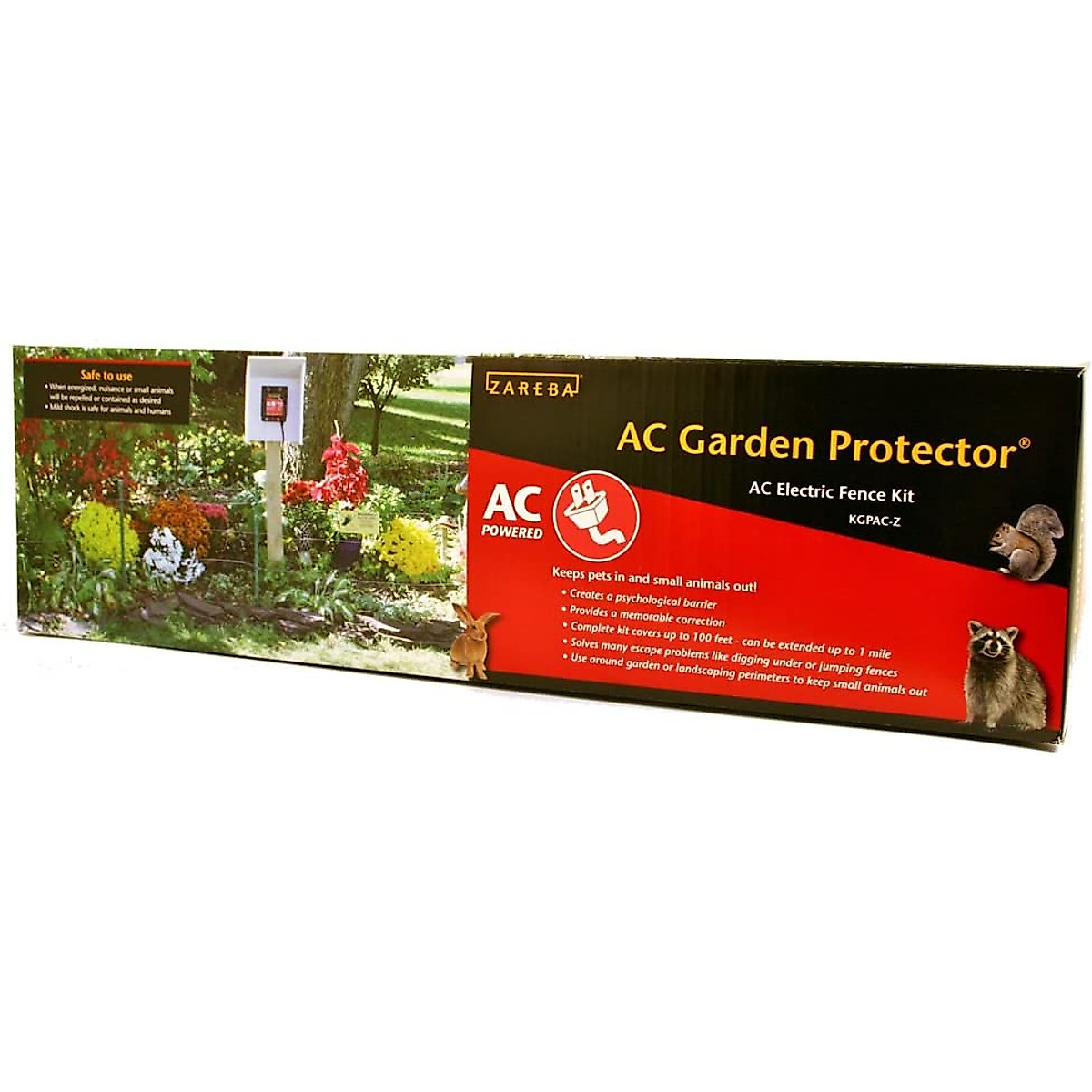 Zareba KGPACZ AC Garden Protector Electric Fence Kit; Nuisance or Small Animals Will Be Repelled or Contained as Desired; Mild Shock is Safe To Animals and Humans; Fast and Easy Installation; Made in the USA