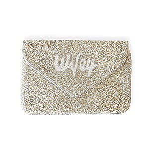WIFEY Clutch Purse, Wifey Clutch Bag, Bride Clutch, Hand Beaded Purse, Gifts for Engagement, Bridal Shower, Bachelorette, Wedding Party