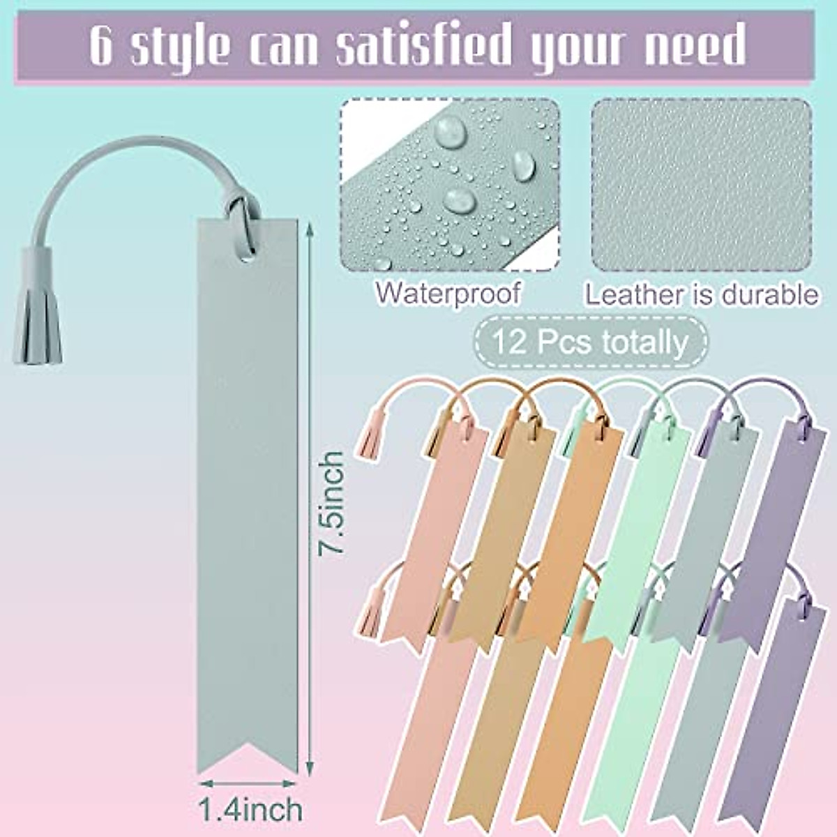 12 Pcs Bookmarks for Women Leather Bookmark Pastel Bookmarks Graduation Gifts Boho Morandi Macaron Color Bookmarks for Men Women Book Lovers Readers Daughter Girl Students Friends School College Gifts