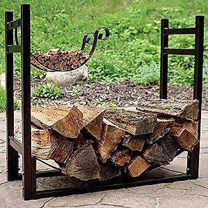 WORDFUN Firewood Pile Storage Racks, Log Lumber Stand Stacker, Wood Storage Holder, Firewood Log Holder for Outdoor Indoor, Fireplace Wood Stacker Organizer