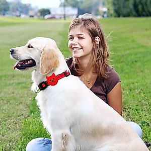 Airtag Dog Collar Holder,Protective Airtag Case for Dog Collar,Air Tag Protective Dog Airtag Cat Collar,Ultra-Durable Silicone AirTags GPS Tracking Accessories,Airtag Pet (1 Pack(Red))