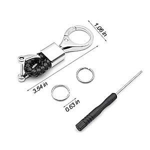 MECHCOS Car Key Fob Keychains Leather Keys Chain Holder with D-Ring for Men and Women with Screwdriver and Key Rings, 1 Pack Black