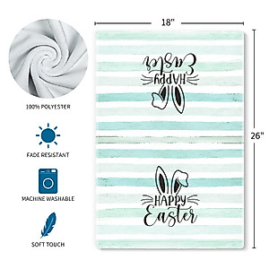 Siilues Easter Kitchen Towels 95g/Count Microfiber 18 x 26 Inch, Bunny Easter Kitchen Decorations Anniversaries Decor Ultra Absorbent for Drying Dishes Cooking Baking Set of 2