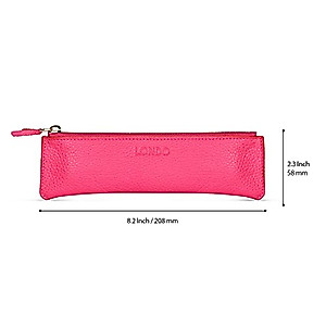 Londo Genuine Leather Pen Case with Zipper Closure, Pencil Pouch Stationery Bag