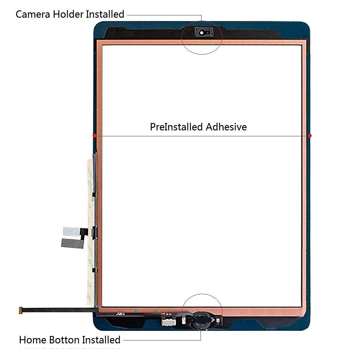 for iPad 8 2020 8th Generation Screen Replacement Digitizer 10.2" A2270 A2428 A2429 A2430 Touch Glass Assembly Includes Home Button+PreInstalled Adhesive+Toolkit,White