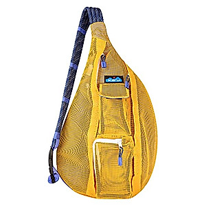 KAVU Beach Rope Bag Mesh Crossbody Sling Backpack - Sunbeam