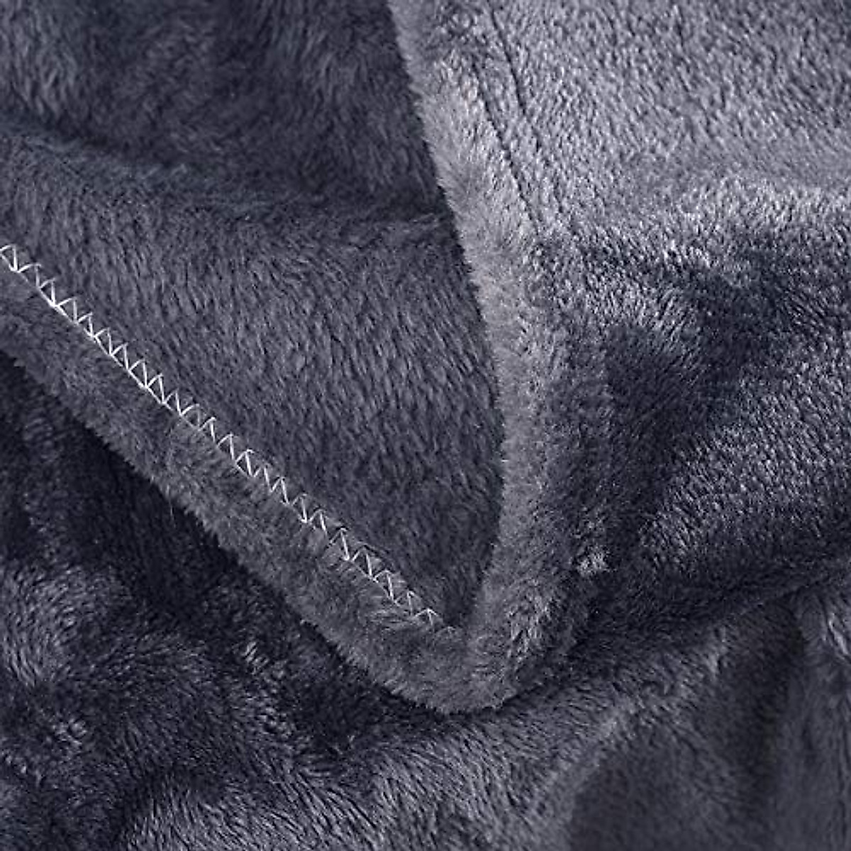 TROCHIN Fleece Blanket Throw Size Grey Lightweight Super Soft Cozy Luxury Bed Blanke（Dark Grey）