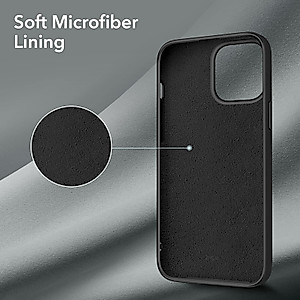 ESR Cloud Soft Case Compatible with iPhone 13 Pro Max Case (2021) (6.7 Inch), Liquid Silicone Case, Slim and Shockproof with Anti-Scratch Microfiber Lining, Black
