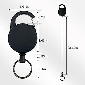 Retractable Key Chain Key-Rings - Heavy Duty Key Holder Belt Clip with Multitool Carabiner, Durable Retractable Keychain Key Holder-Rings/Carabiner, 25 Inch Steel Wire Cord
