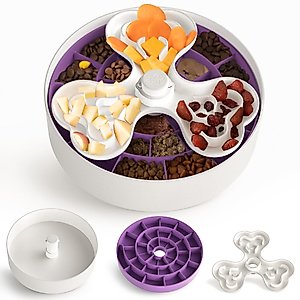 Puzzle Feeder Slow Feeder Dog Bowls for Large Breeds, Detachable Design Dog Bowls with 4 Slow Feeding Modes, Suitable for Dry, Wet, and Raw Food, Stress Relieve and Dishwasher Safe