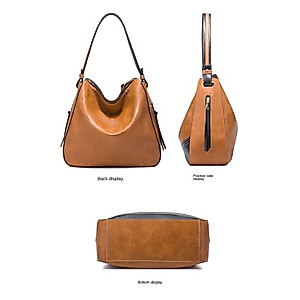 Women Fashion Handbags Wallet Tote Bag Shoulder Bag Top Handle Satchel Purse Set 4pcs bags for women (brown)