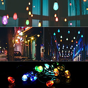 iMagic Outdoor String Lights, 98 Ft Smart RGB Patio Lights, 30 LED Bulbs Multi Color String Lights, for Alexa/Google Assistant, App Control, 2.4 GHz Only, IP65 Waterproof, Meet to U.S. Standards