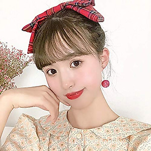 3D Dried Flower Red Cherry Drop Dangle Earrings Sweet Cute Stereo Fruit Jewelry for Women (Red)