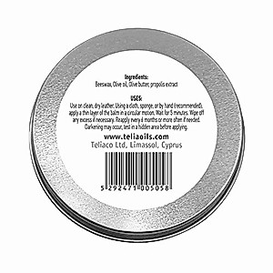 Teliaoils Leather Conditioner - Natural Clear Leather Repair Care Balm for Any Kind- Waterproofing Leather Salve Restorer, Softener & Protector - for Upholstery, Furniture, Shoes, Sofa & More