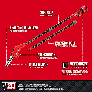 CRAFTSMAN V20 Pole Saw, 14-Foot, Cordless (CMCCSP20M1)