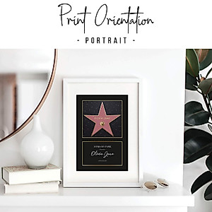 Personalized Hollywood Walk of Fame Star Black Border Extra Print, Unframed