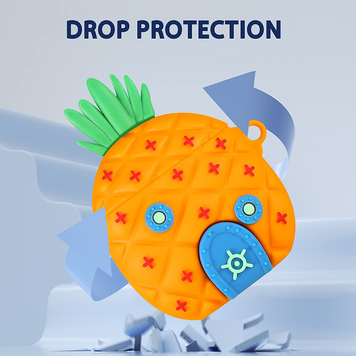 Besoar for AirPods 2&1 Case Cartoon Cute Kawaii Silicone Cases for Apple AirPod Air Pods 1/2 Design Cover Cool Unique Fashion Fun Funny Soft Coves for Girls Girly Boys(Pineapple House)