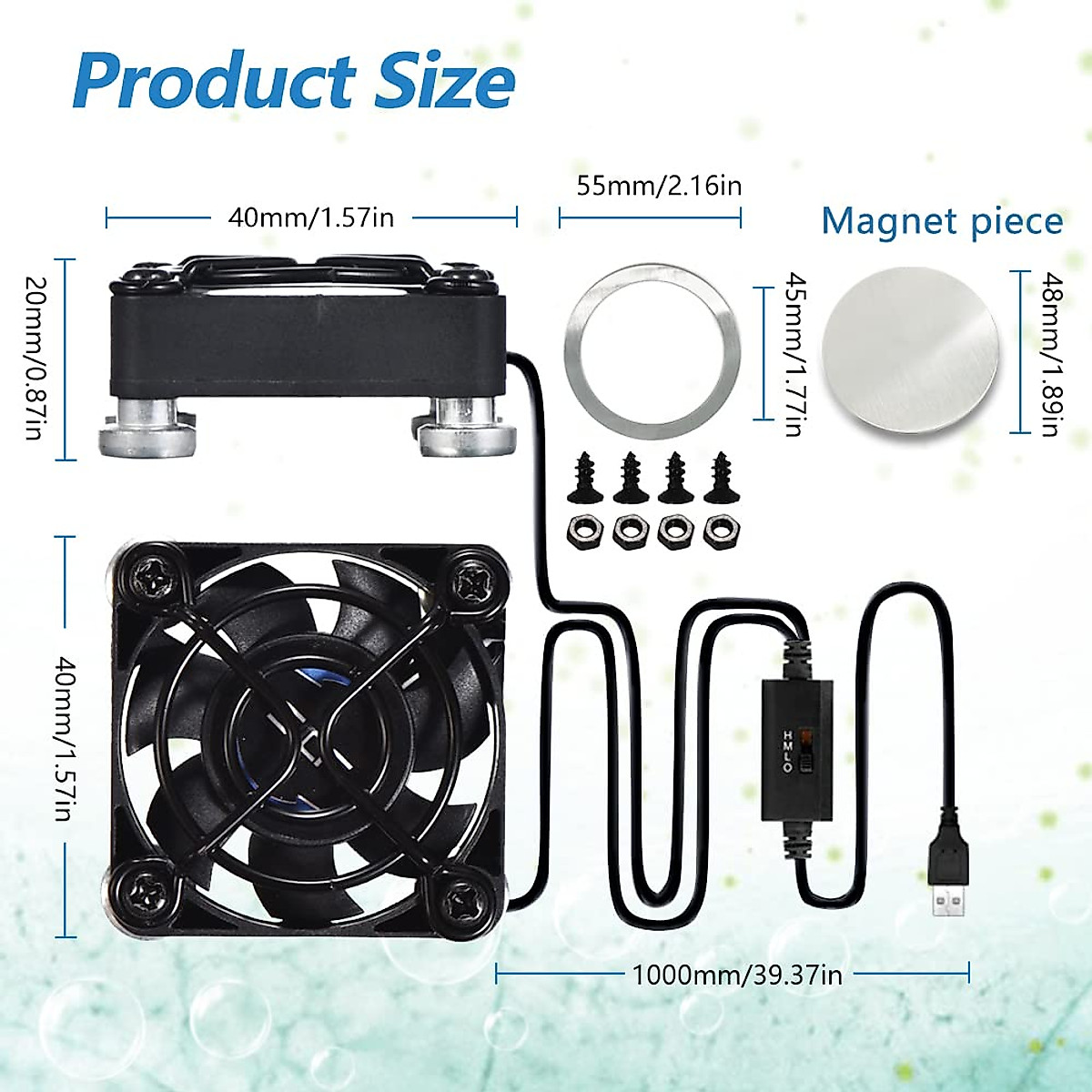 SCCCF Dual 40mm USB Fan with 3 Speeds Adjustable 5V PC Fan Mini Case Fan Quiet Computer Fan Compatible for PC, TV Box, Router, Xbox, Playstation