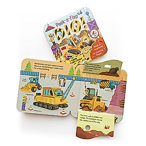 Peek-a-Flap Dig! - Construction Lift-a-Flap Board Book for Babies and Toddlers; Ages 2-7