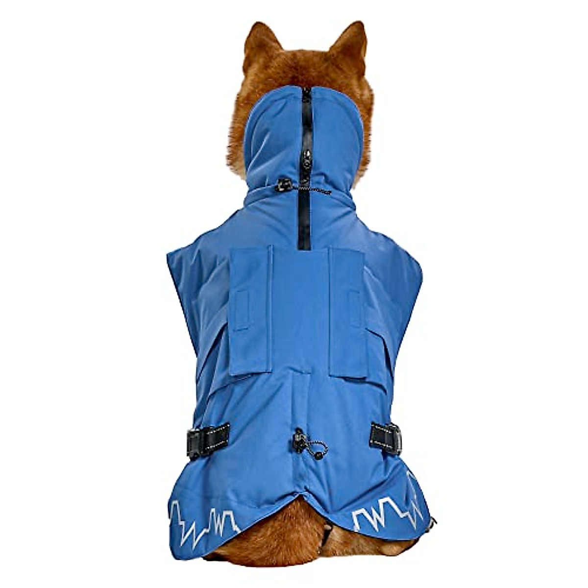 Wantdo Large Dog Padded Rain Jacket Waterproof Warm Winter Jacket Refletive Size 23 Blue