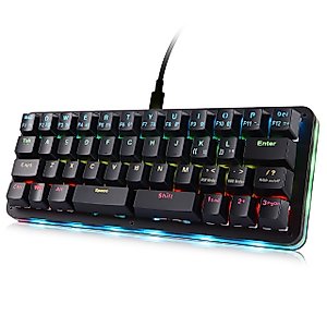 Koolertron Single-Handed Programmable Mechanical Keyboard with OEM Gateron Red Switch,All 44 Programmable Keys Tools Keypad,8 Macro Keys,PBT Keycaps.[SMKD72-C]