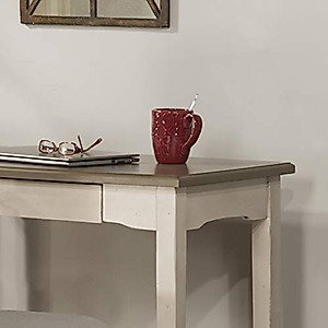 Hillsdale Furniture Clarion, Gray Wood Top/Sea White Base Desk/Table, Distressed